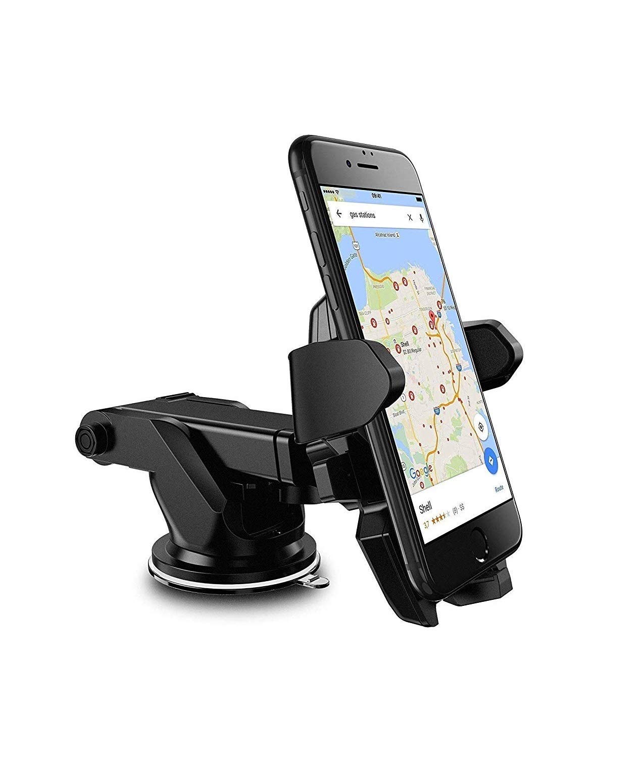 Buy Globex Universal Car Mobile Holder/Long Neck One Touch Car Mount 360 Rotation with Reusable ...