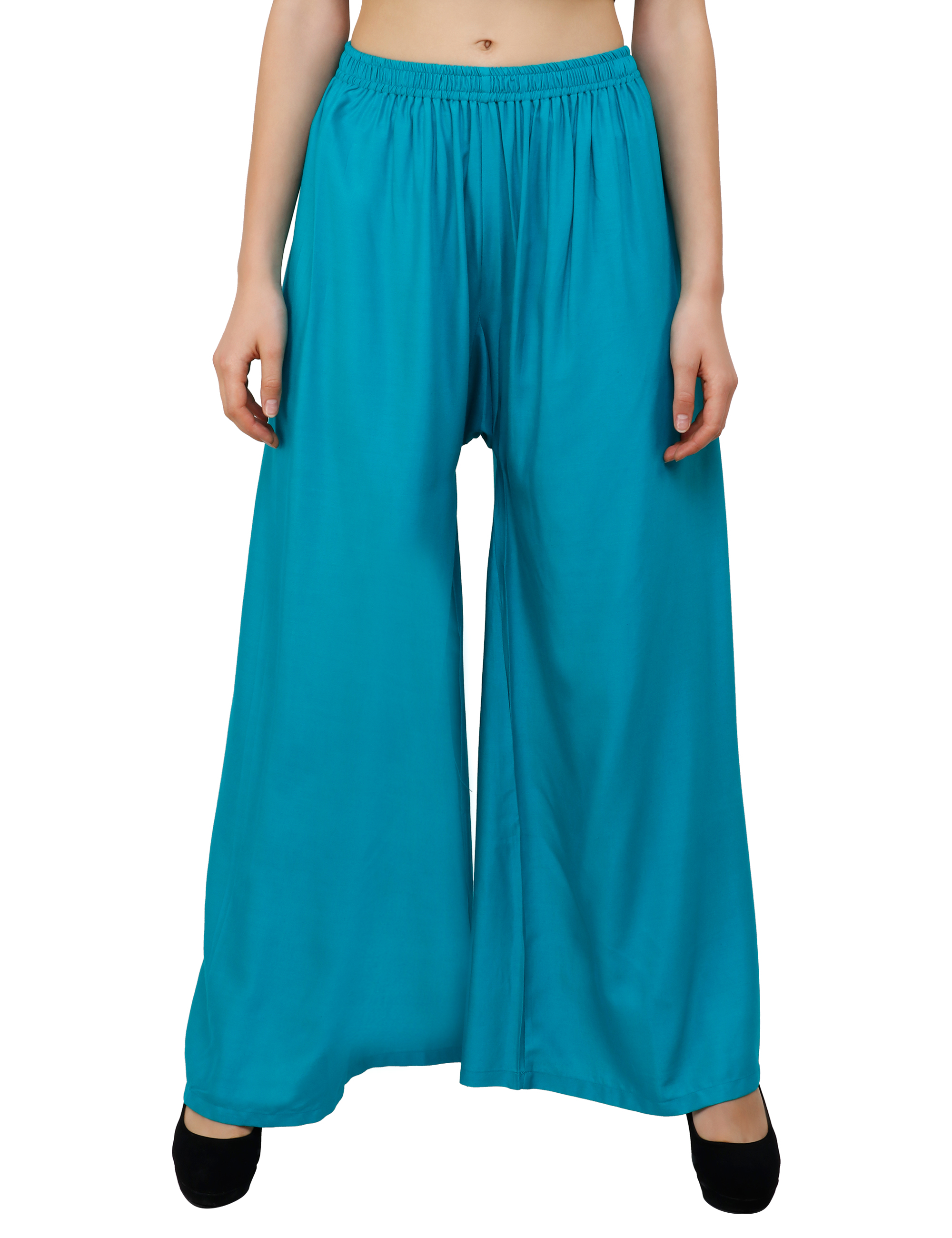 Buy Light Blue Color Regluar Rayon Palazzo Online @ ₹399 from ShopClues