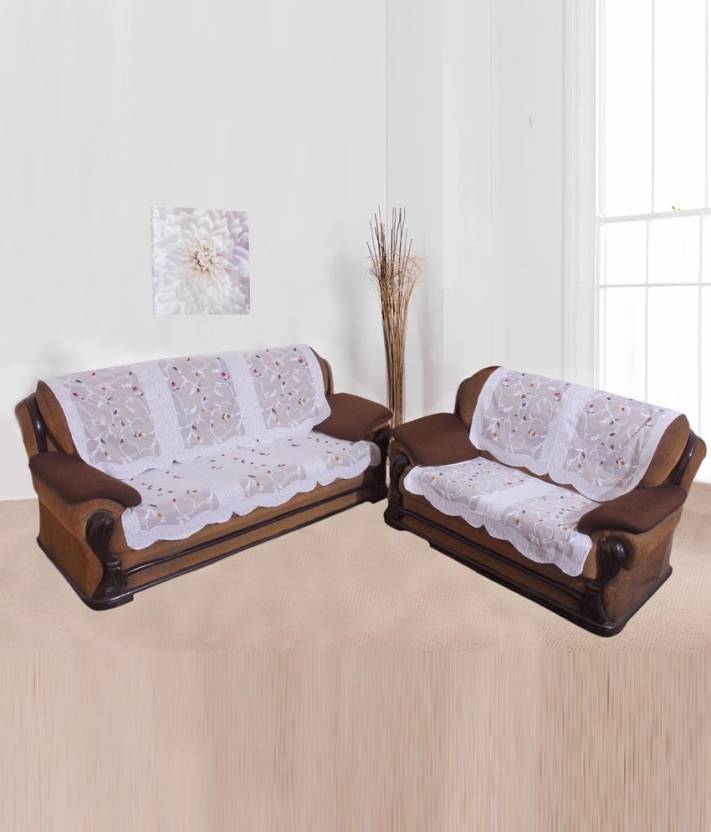 Buy Multi Embossed 5 Seater Net Sofa Cover Set -10 Pieces by vivek ...