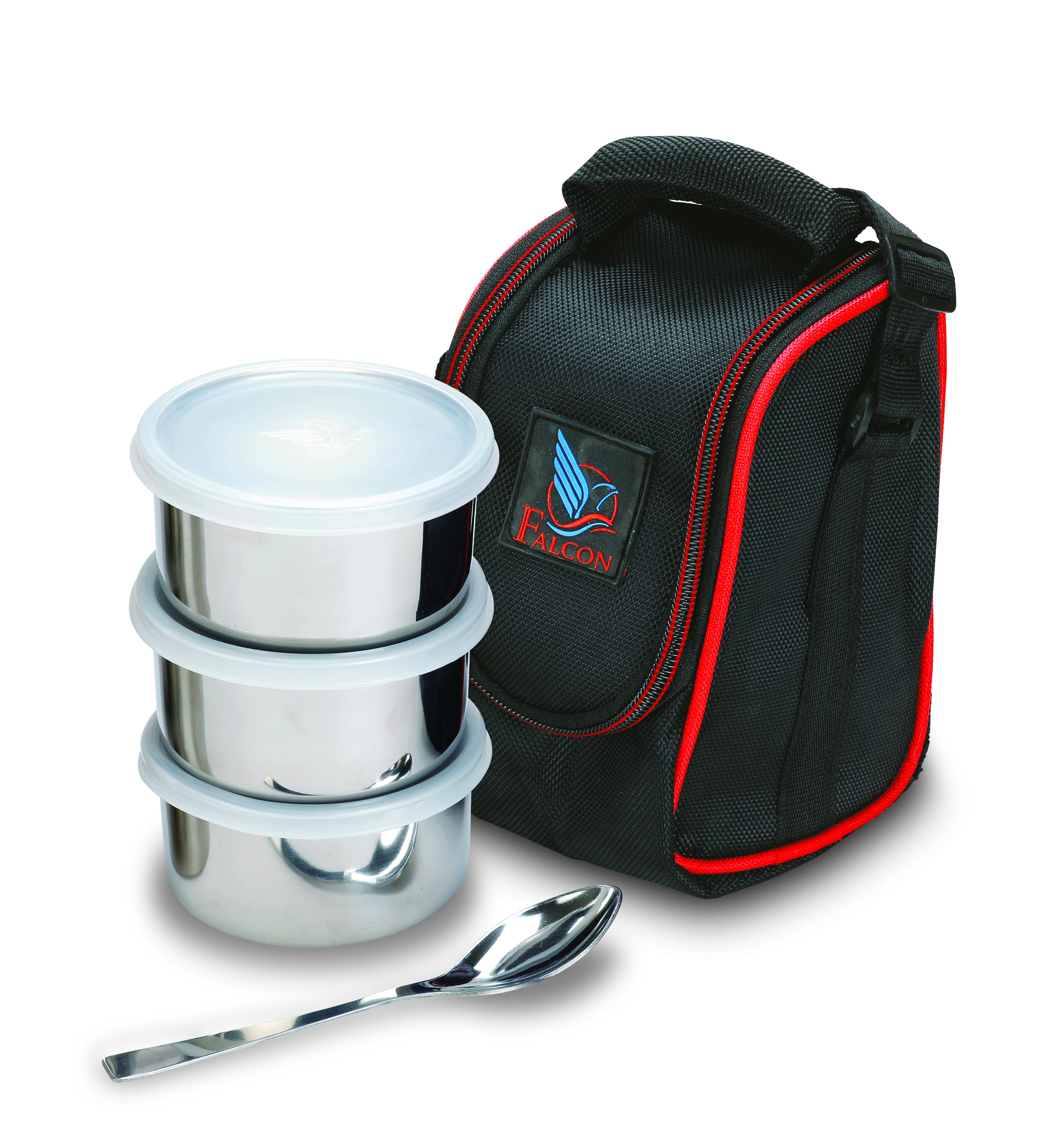 Buy FALCON TUFF DOUBLE WALL S.S. TIFFIN, 3PC, WITH INSULATED BAG ...