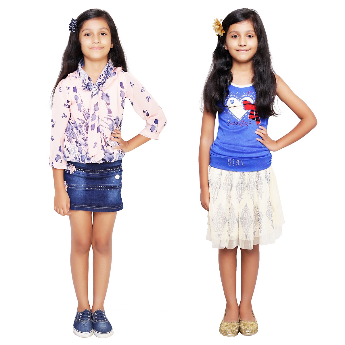 Buy Qeboo Combo of 2 Different Style Casual/PartyWear Dress For Girls ...