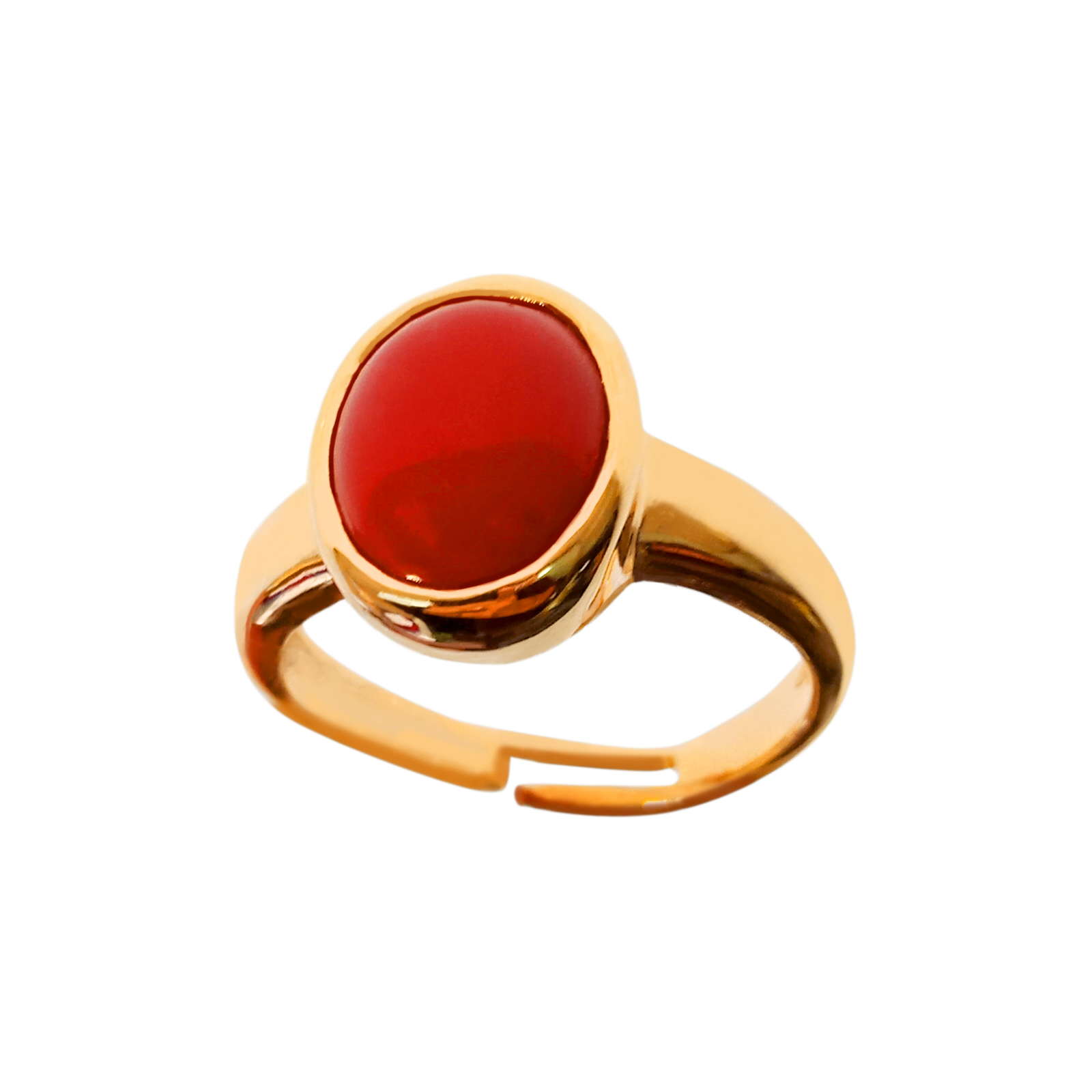 Buy Red Coral Moonga 5.25-5.50 Ratti Mangal, Mars Gemstone, Embedded in ...
