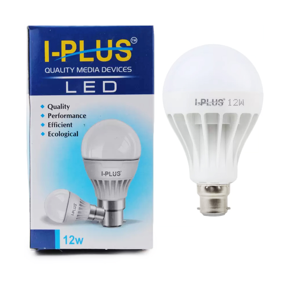 Buy I Plus 12W LED Bulb Base B22 (Cool Day Light, White) -Pack of 6 ...