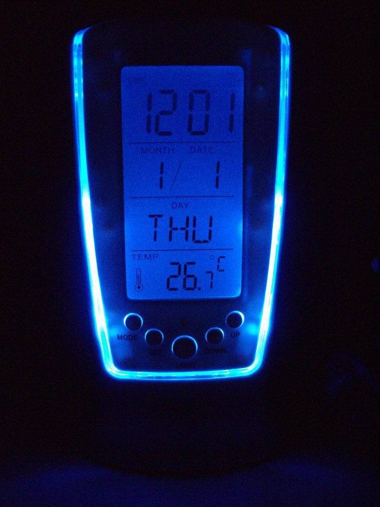 Buy Square 510 Digital Alarm Temperature Calender Table Clock Online ...