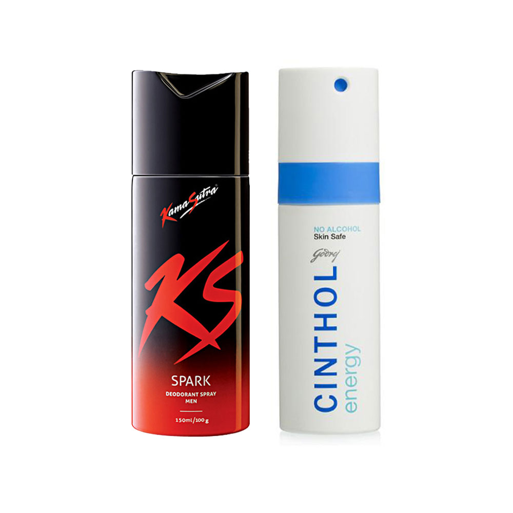 Buy Cinthol And ks Kamasutra Deo Deodorants Body Spray For Men - Combo ...