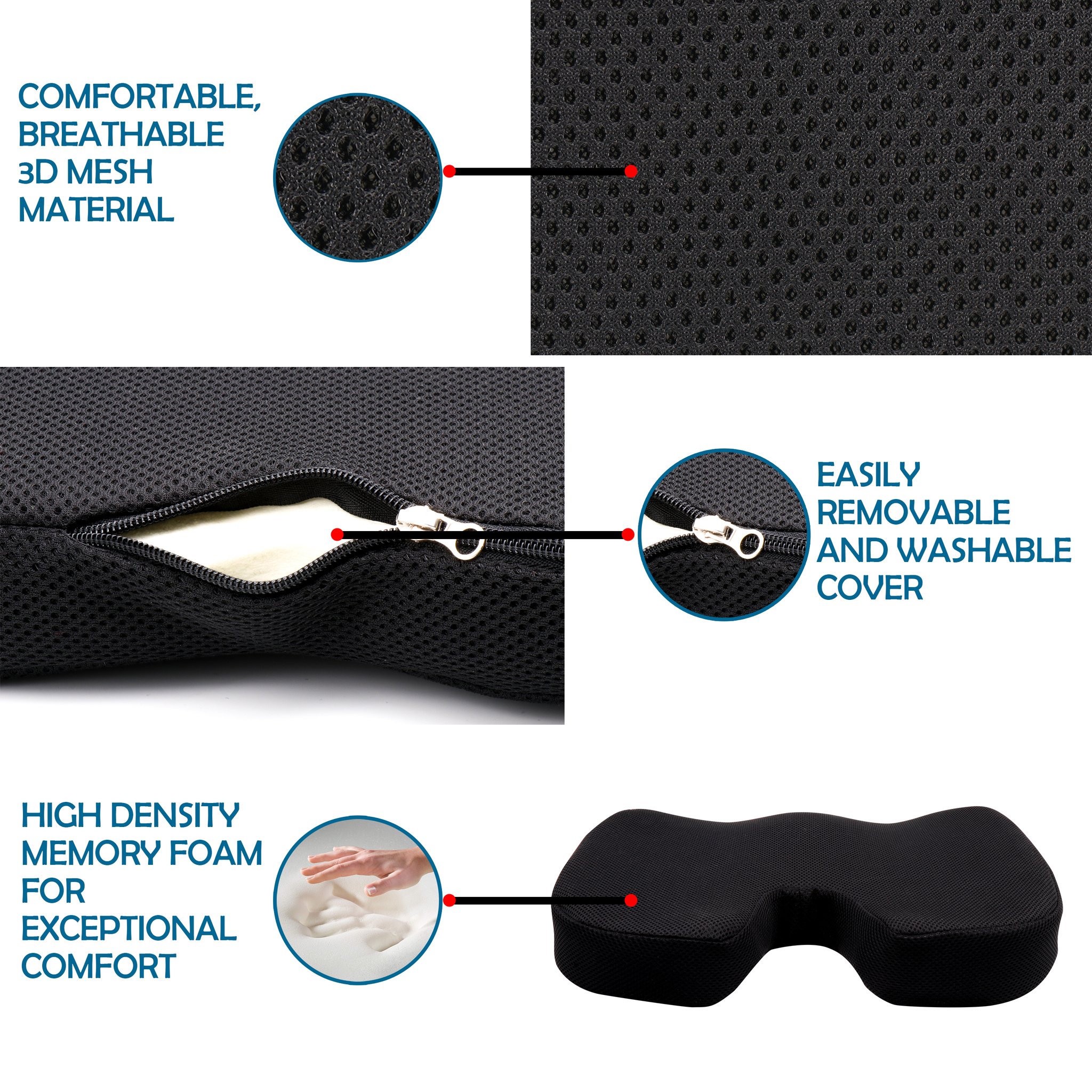 Buy SLEEPSIA U Shaped Coccyx Orthopedic Seat Cushion/Pillow with Memory ...