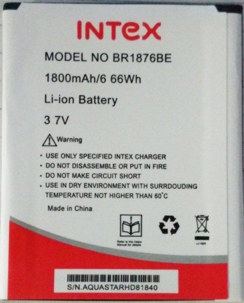 Buy Intex Aqua Star HD Li Ion Polymer Replacement Battery BR1876BE ...