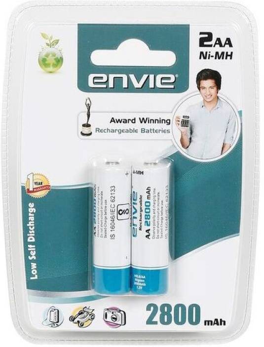 Buy Envie 2 x AA 2800 mAh Ni-Mh Battery Online @ ₹450 from ShopClues