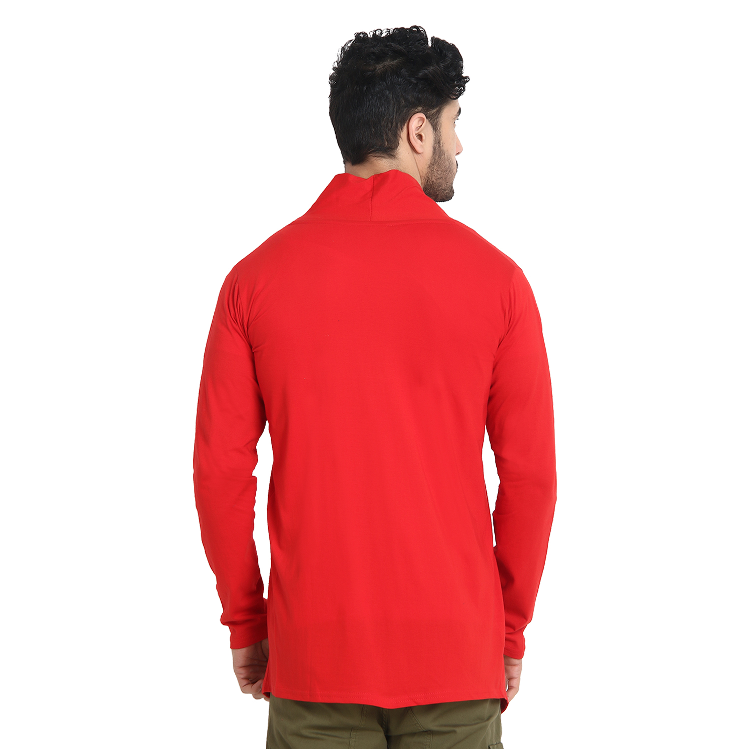 Buy BuyNewTrend Gajri Red Full Sleeve Cotton Plain Men's Shrug Online ...