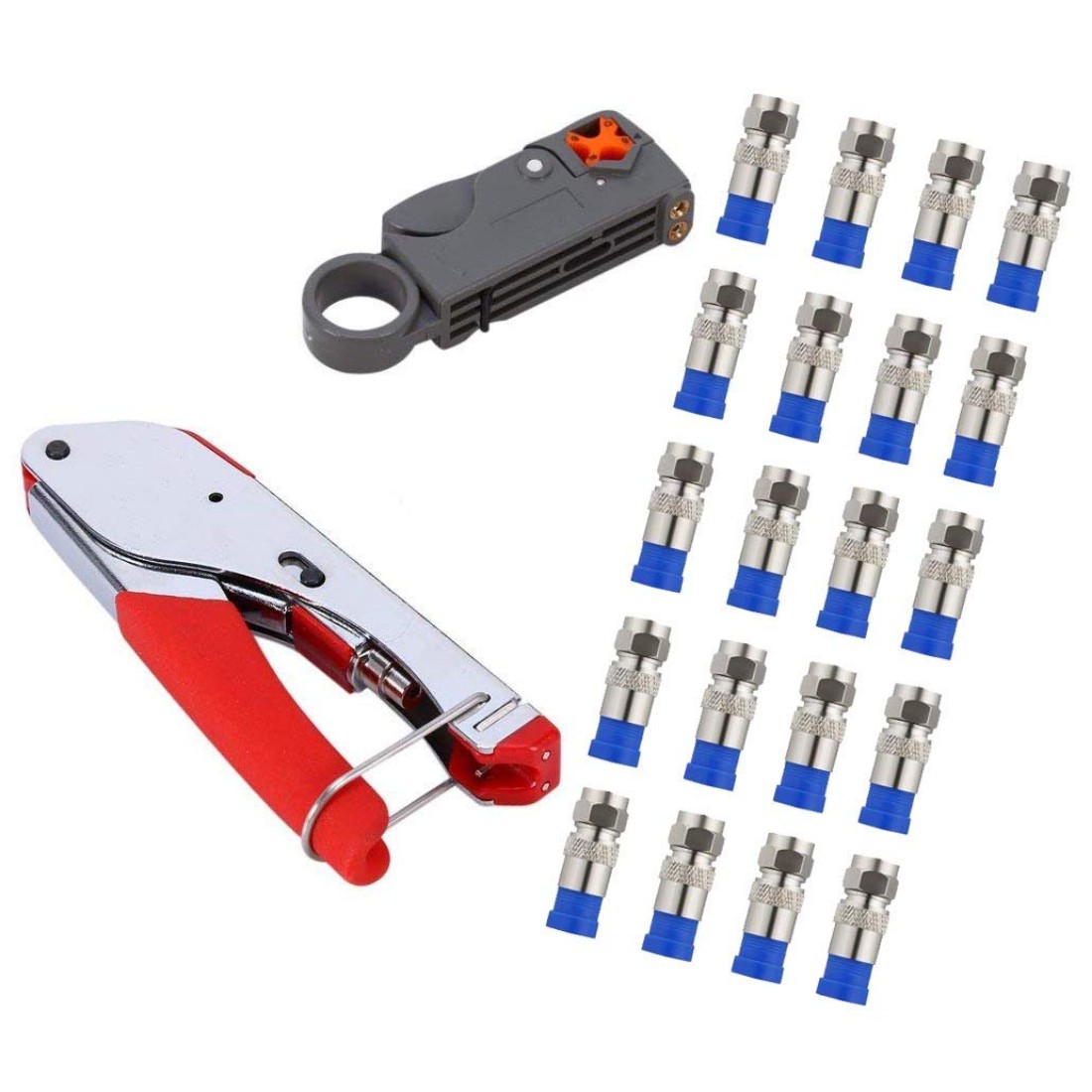 Buy DIY Crafts Compression Tool Kit, RG59 RG6 Coax Crimping Tool Double ...