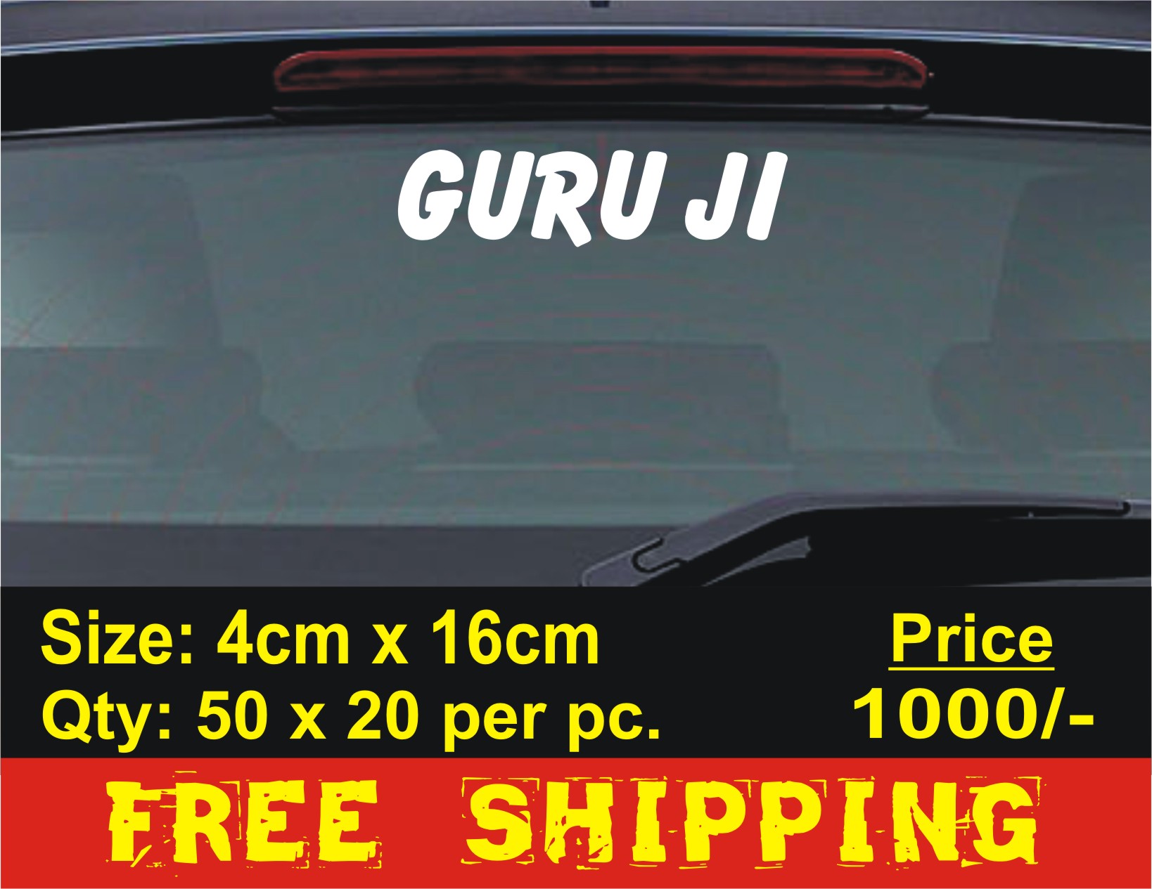 Buy GURU JI Chhatarpur Wale Vinyl Sticker Car Scooty Bike White SSC 58 ...