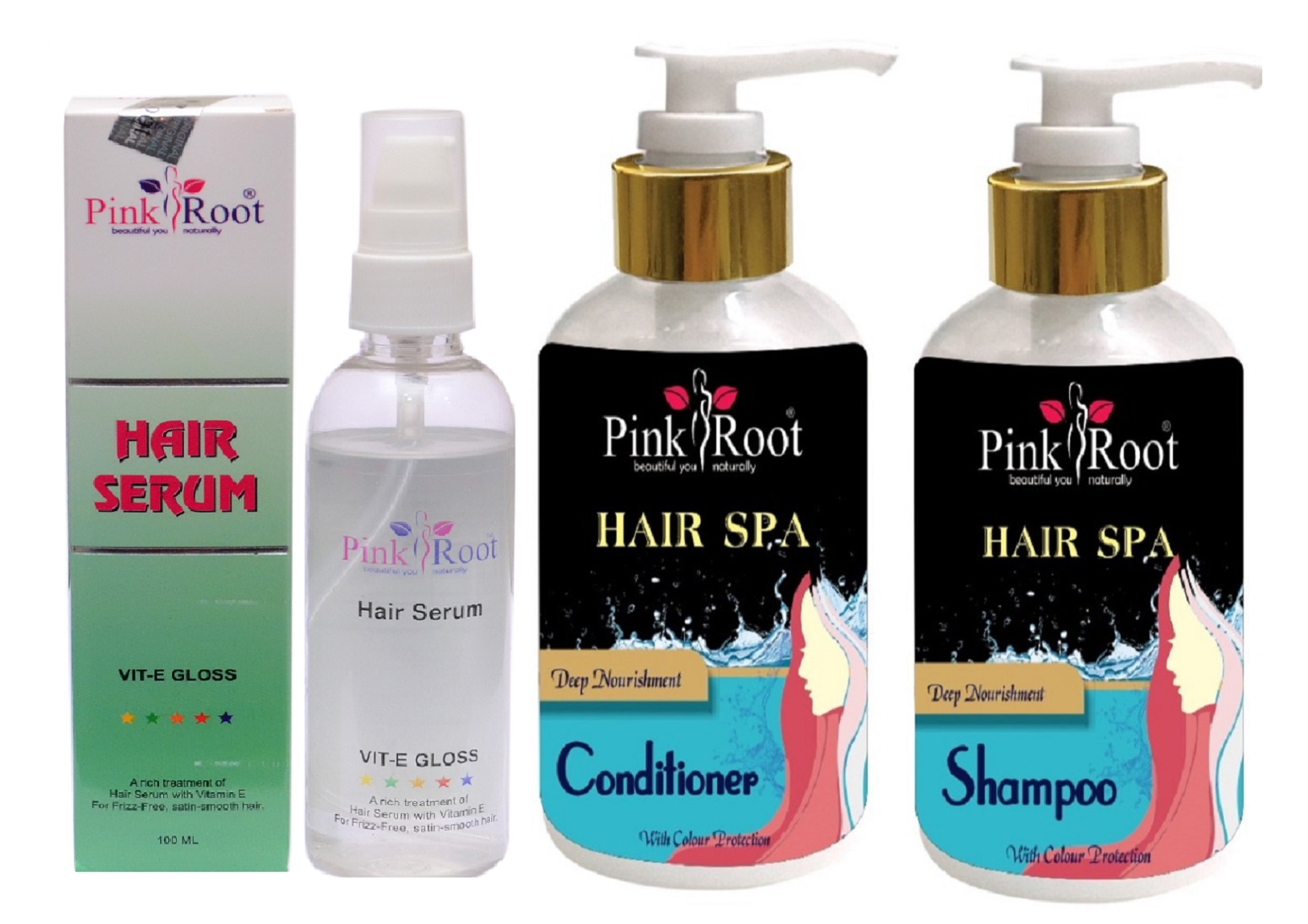 Buy Pink Root Hair Spa Shampoo, Conditioner with Hair Serum Online ...