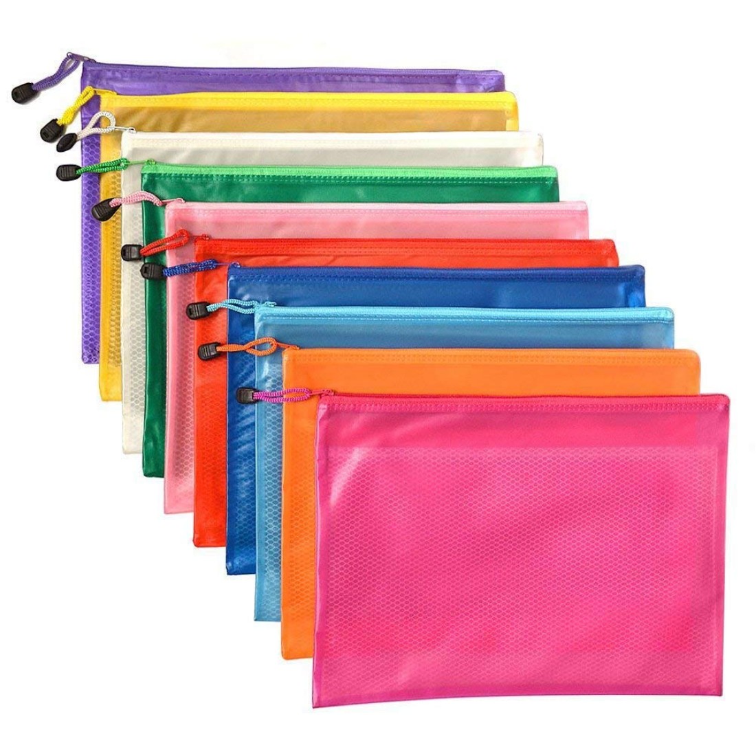 Buy Diy Crafts A4 Zipper File Bags Double Layers Mesh Envelope
