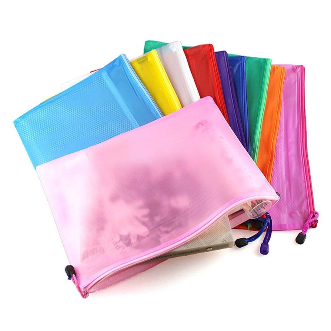 Buy Diy Crafts A4 Zipper File Bags Double Layers Mesh Envelope Ducument
