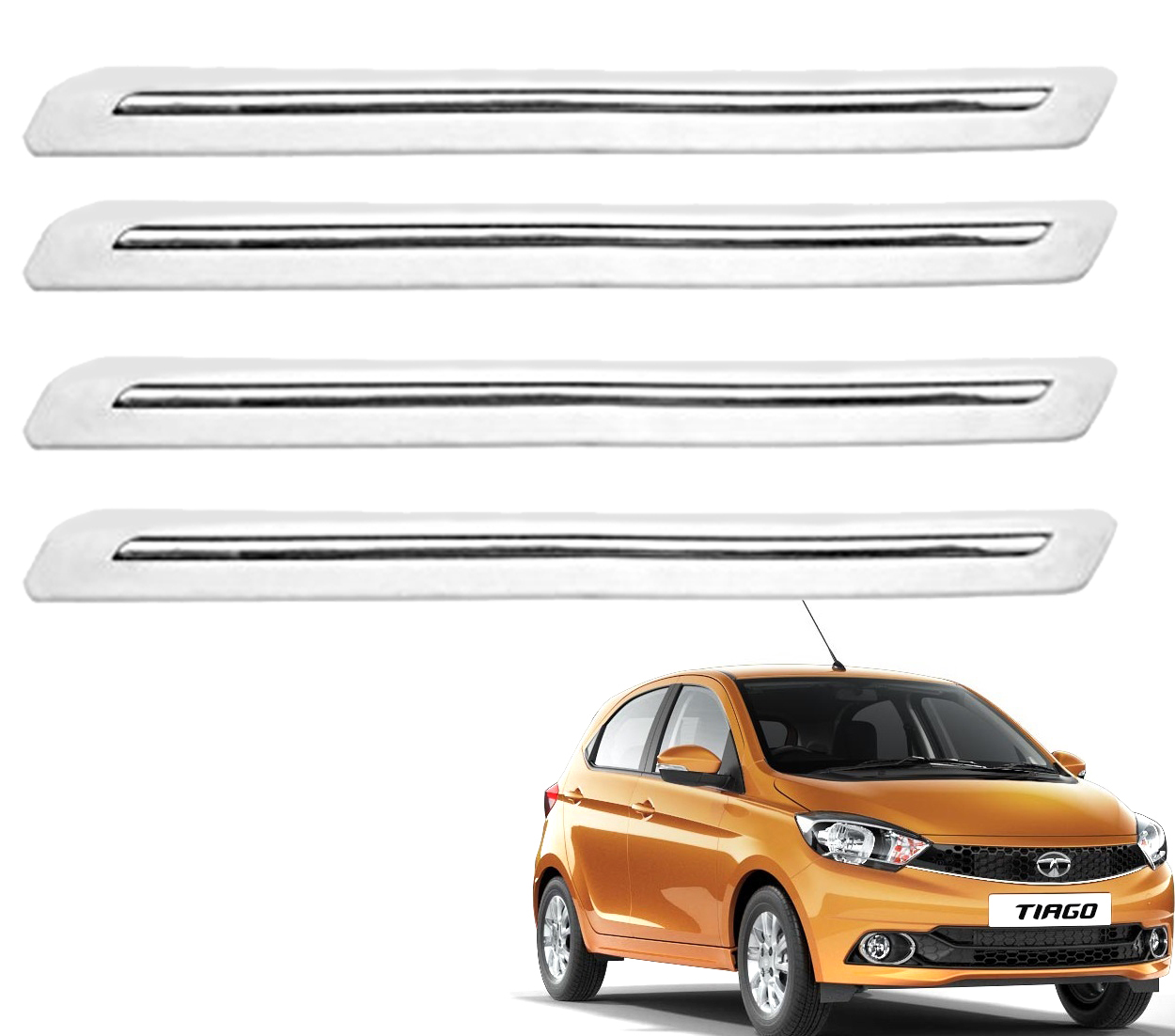 Buy Auto Addict Single Chrome Stainless Steel, Plastic Car Bumper Guard ...