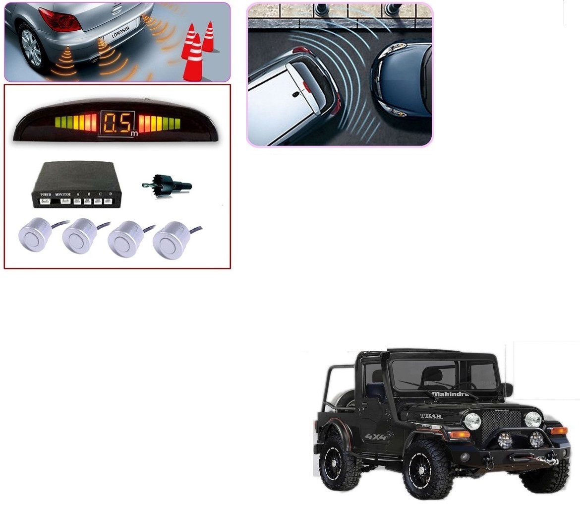 Buy Auto Addict Car Silver Reverse Parking Sensor With LED Display For ...