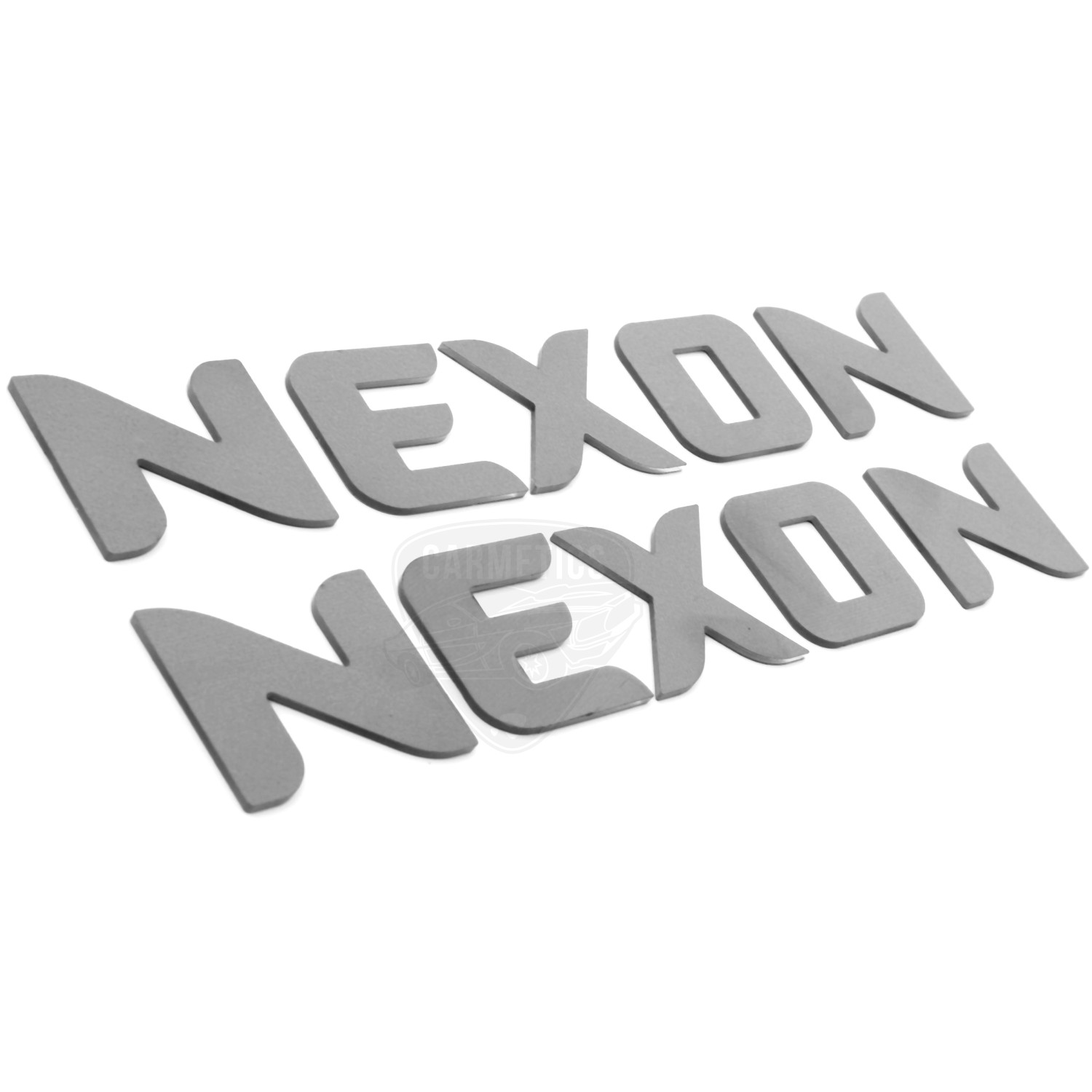 Buy Carmetics Nexon 2 Set Shiny Silver 3d Letters 3d Stickers Logo