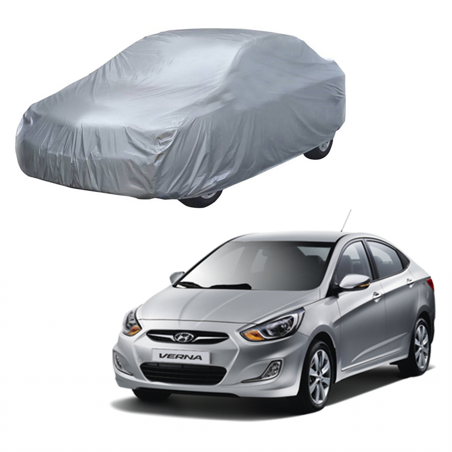 Buy AutoRetail Hyundai Fluidic Verna Silver Matty Car Body Cover For ...