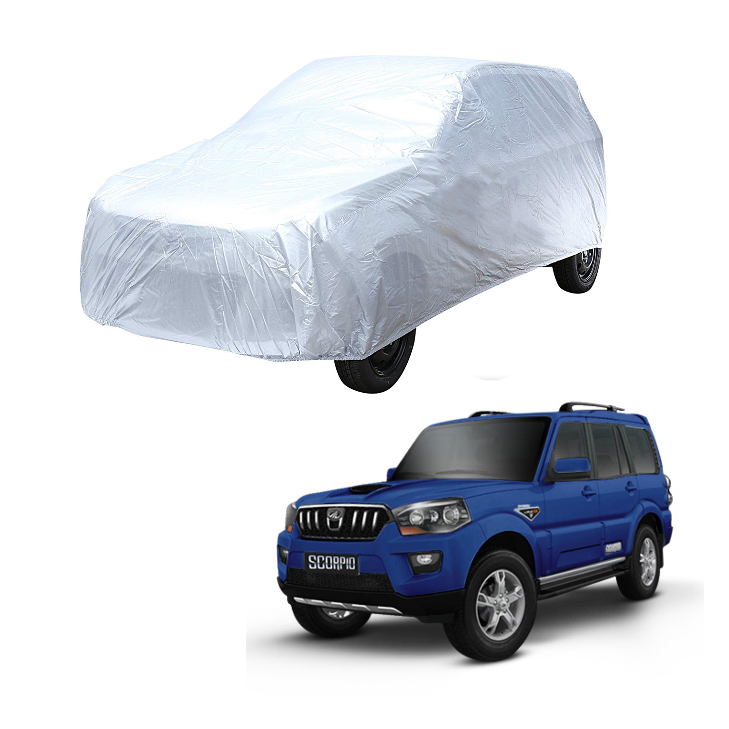 Buy AutoRetail Mahindra SCORPIO Silver Matty Car Body Cover for 2019 ...