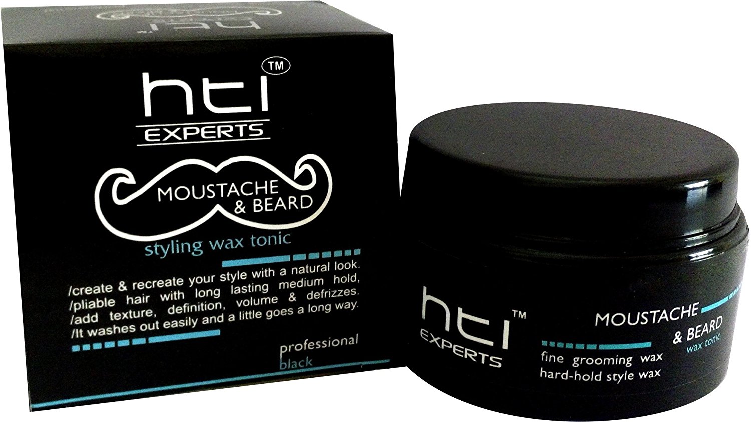 Buy HTI moustache beard styling wax in black color jar Online @ ₹250 ...