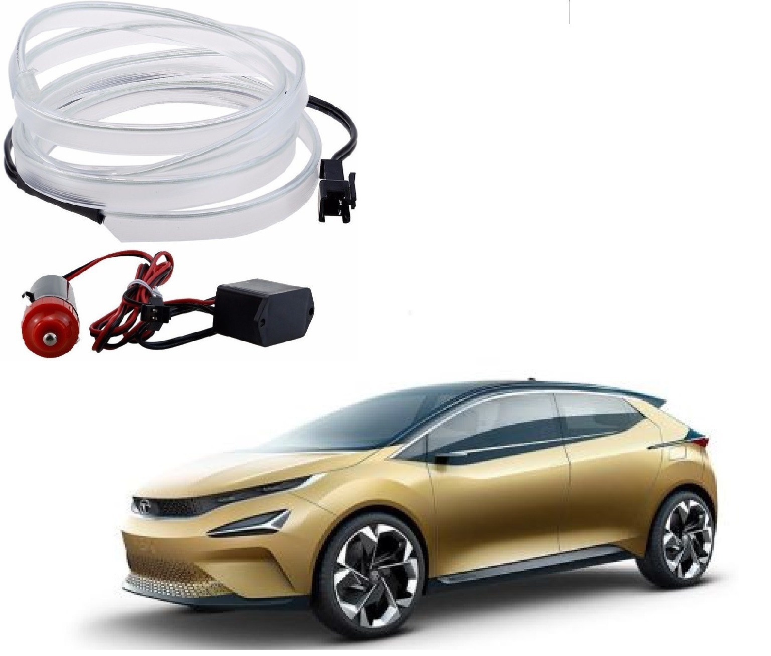 Buy Auto Addict Ice Car Blue Color 12V 5Mtrs Roll Cold Light Car Socket ...