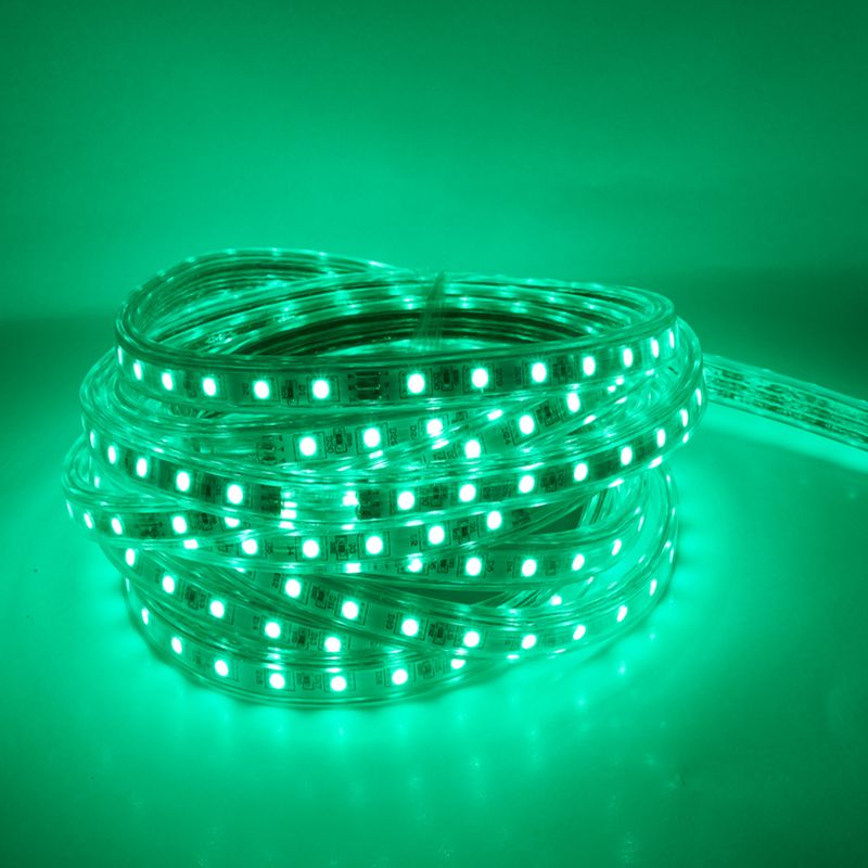 Buy 5 Meter Green Colour LED Strip AC 220V Flexible Light RGB Dimmable ...