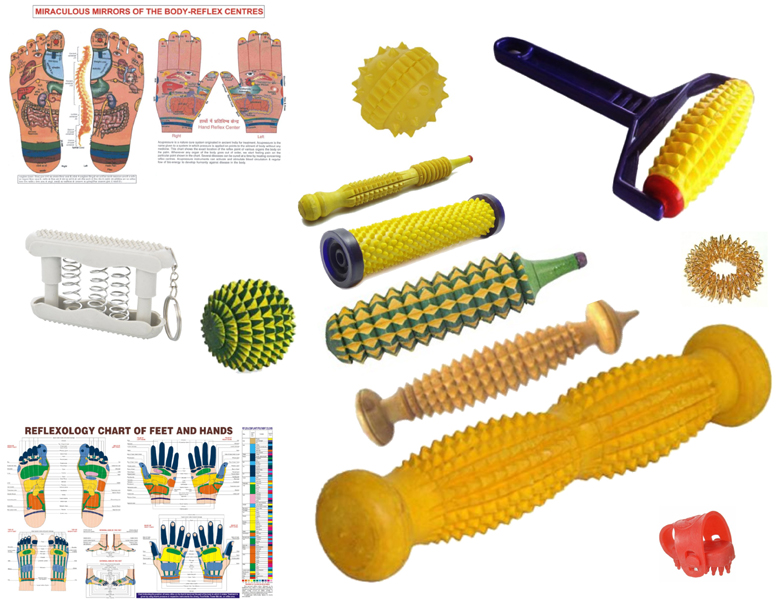 Buy Acupressure Full Body Kit Foot Roller Cut Wooden Massager With