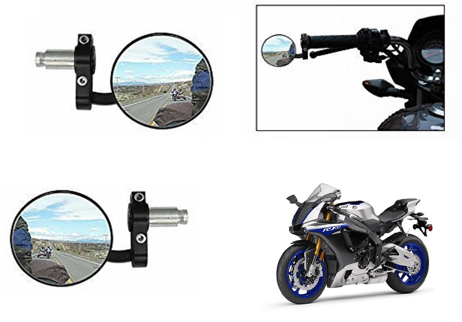 Buy Kunjzone Bike Handle Grip Rear View Mirror BLACK Set Of 2- For ...