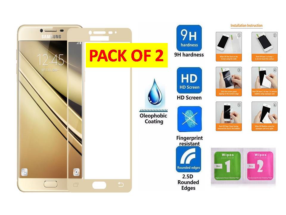 Buy Samsung Galaxy C7 Pro Premium Full Front Body Covered Tempered ...