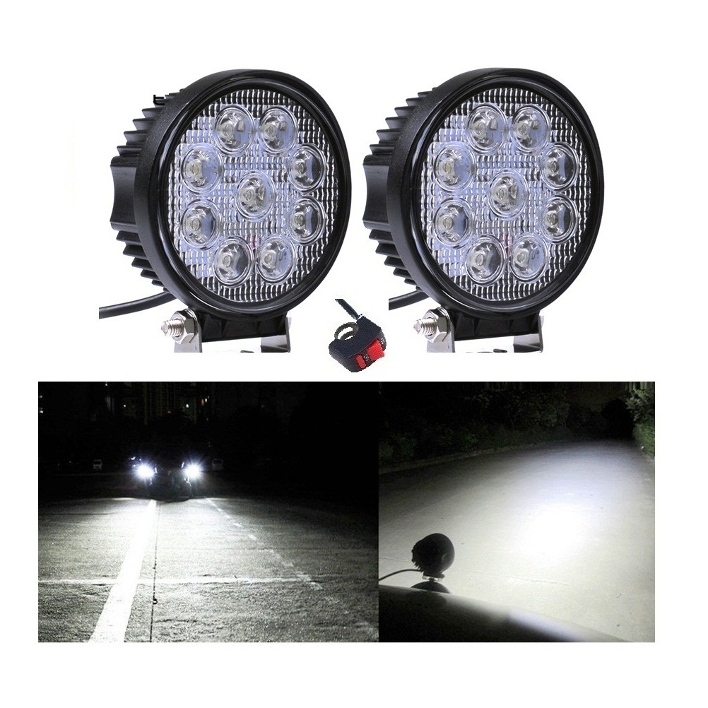 Buy Bikers World 2Pcs 9Led 27w Bike Aux light Projector Lamp Spot Beam ...