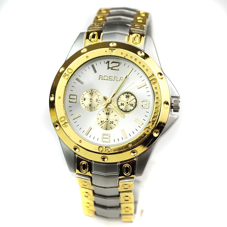 Buy Rosra Stylish Metal Golden Watch Big Dial 6 month warranty Online ...