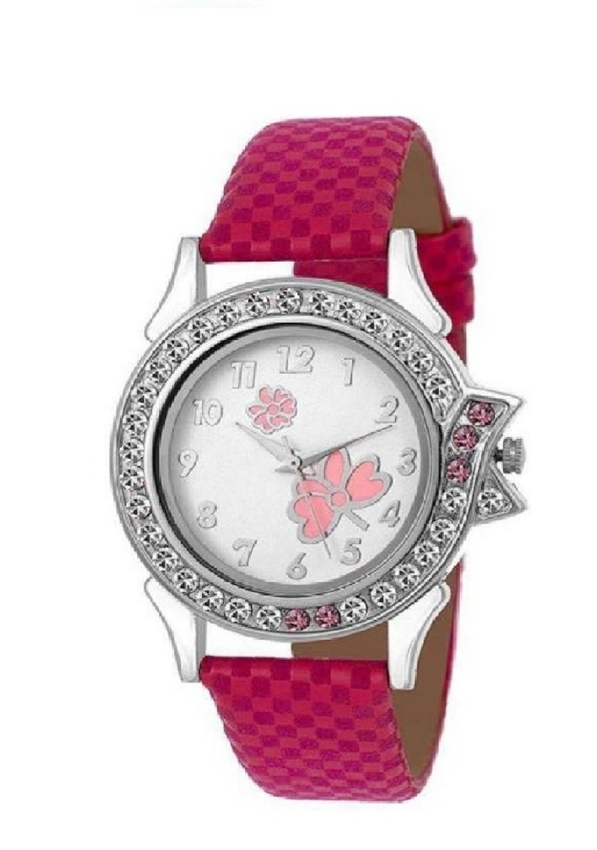 Buy 75 Girls new uniq look Flower Print pink Dial Pink Chex Design ...