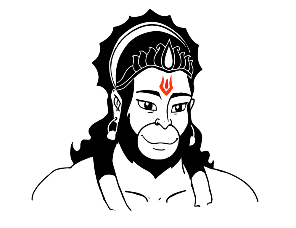 Buy Hanuman 13 Poster Sticker Paper Print By 5 Ace |Sticker Paper ...