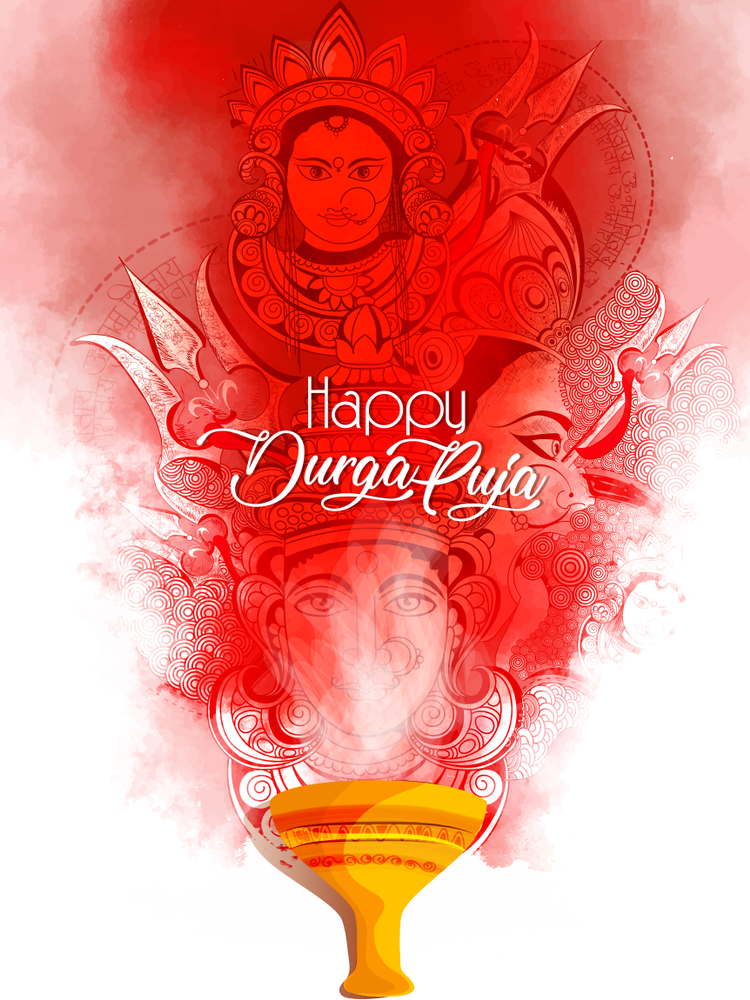 Buy Happy Durga Pooja 2 Poster Sticker Paper Print By 5 Ace |Sticker ...