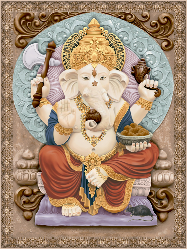 Buy stickerganesh ji brown Sticker Paper Print By 5 Ace |Sticker Paper ...