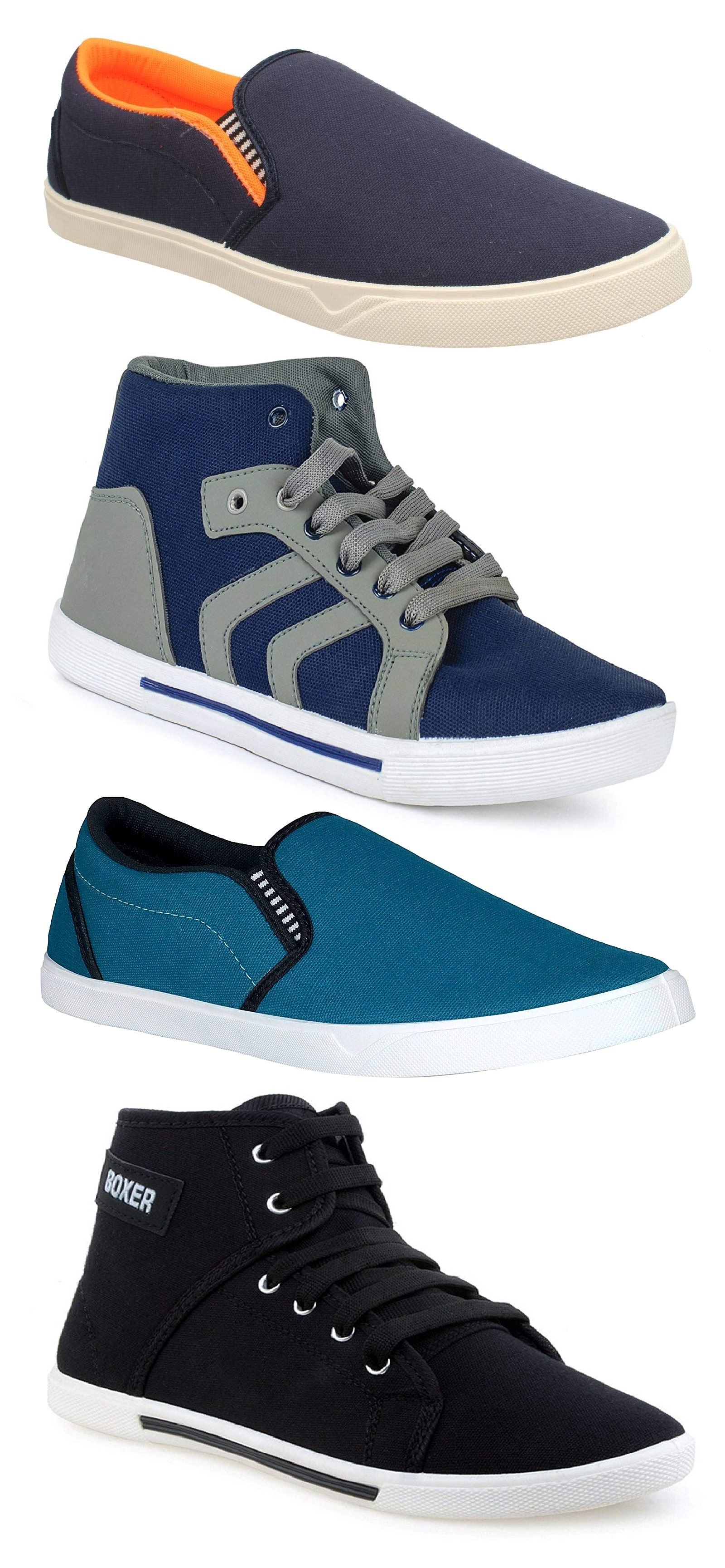 Buy Chevit Men's Combo Pack of 4 Casual Shoes (Loafers Sneakers Shoes ...