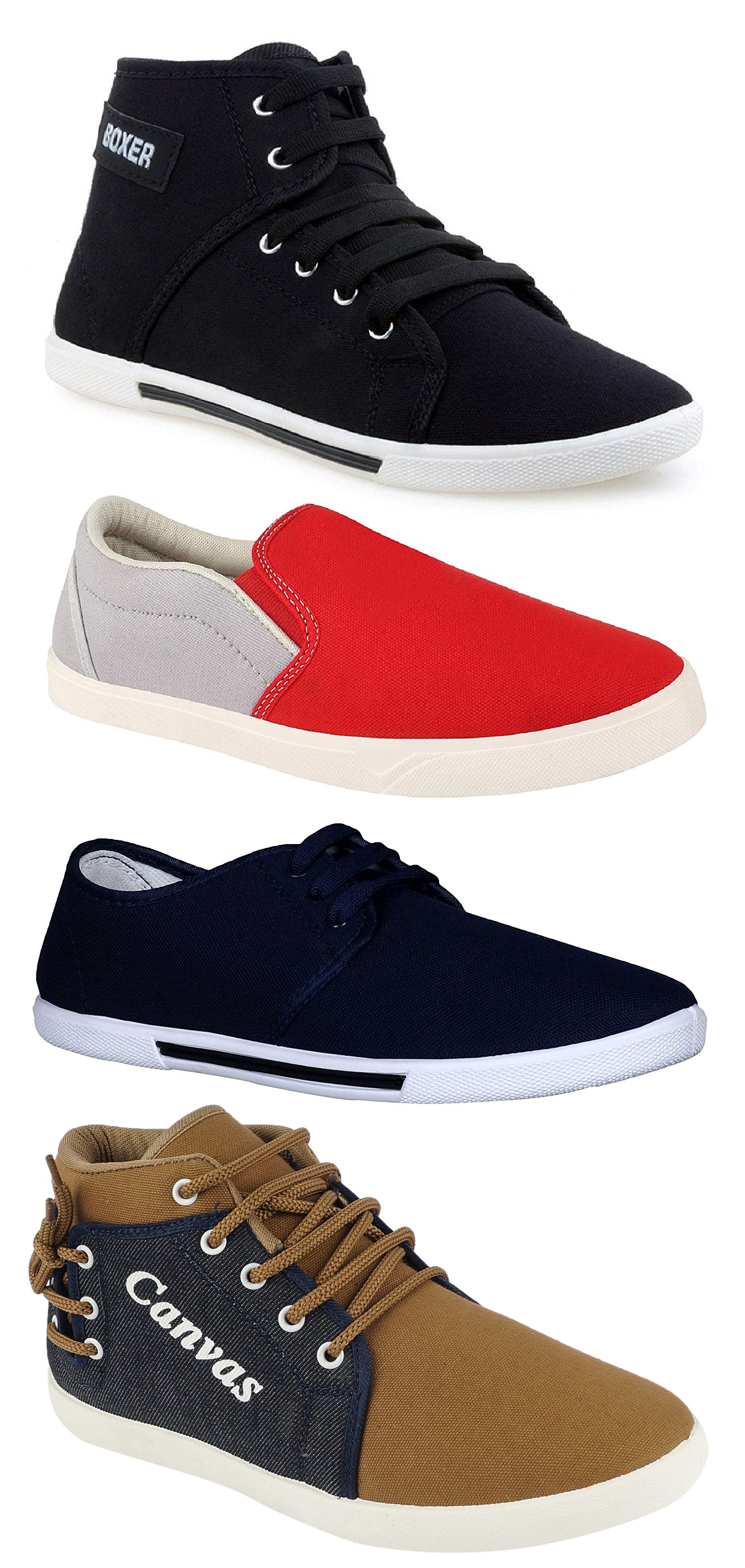 Buy Chevit Men's Combo Pack of 4 Casual Shoes (Loafers Sneakers Shoes ...