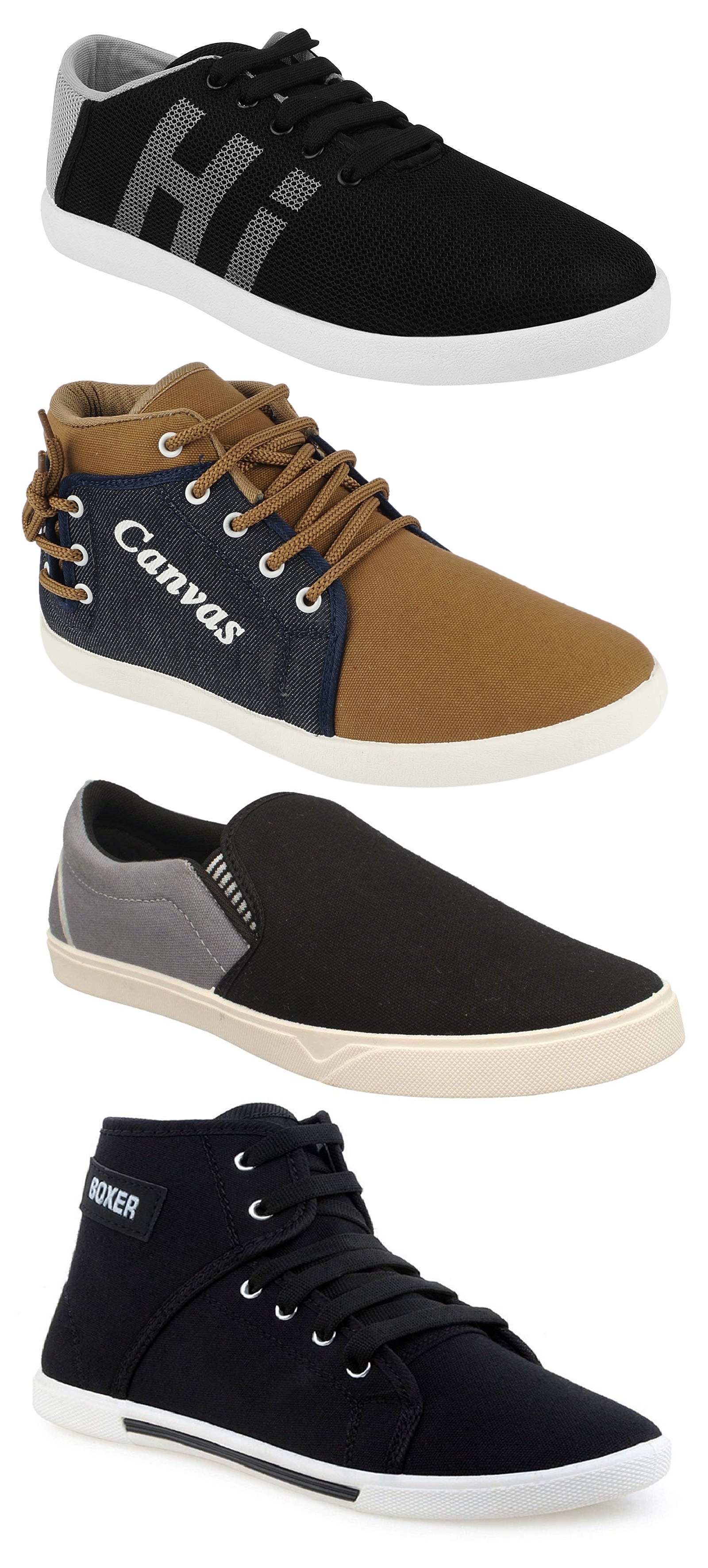 Buy Chevit Men's Combo Pack of 4 Casual Shoes (Loafers Sneakers Shoes ...