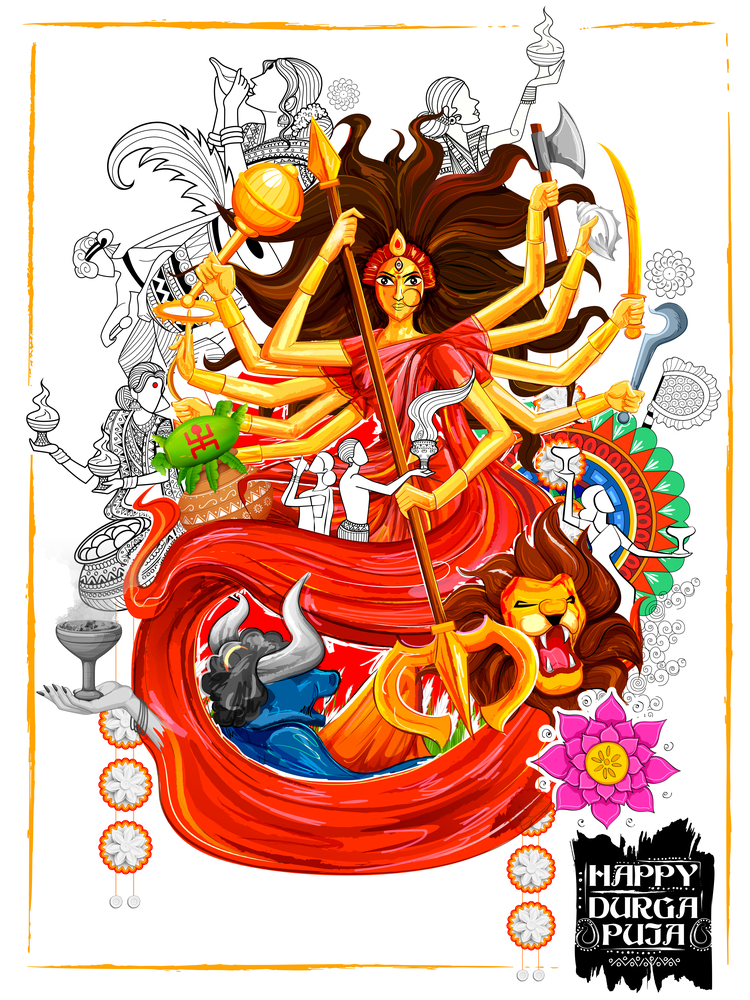 Buy Durga ji |Sticker Paper Poster, 12x18 Inch Online @ ₹299 from ShopClues