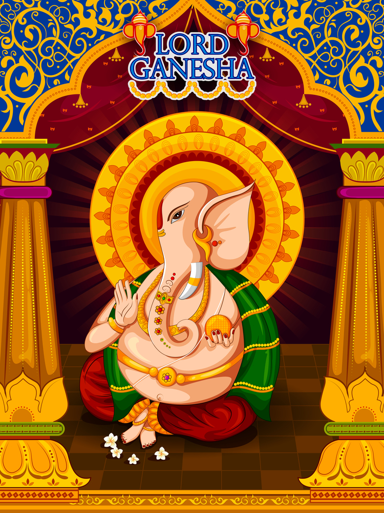 Buy Lord Ganesh 8 Poster Matte finish Sticker Paper Print By 5 Ace ...