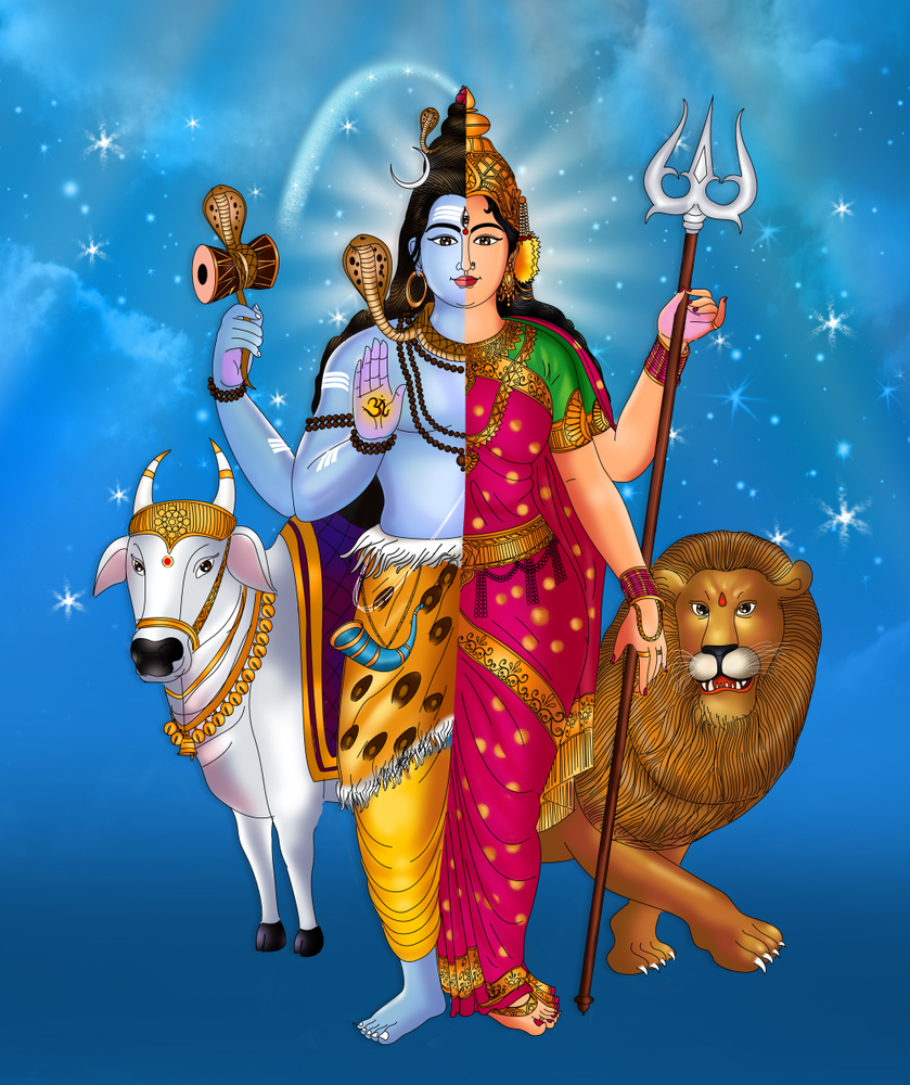 Buy Shiv and parvati Poster Matte finish Sticker Paper Print By 5 Ace ...