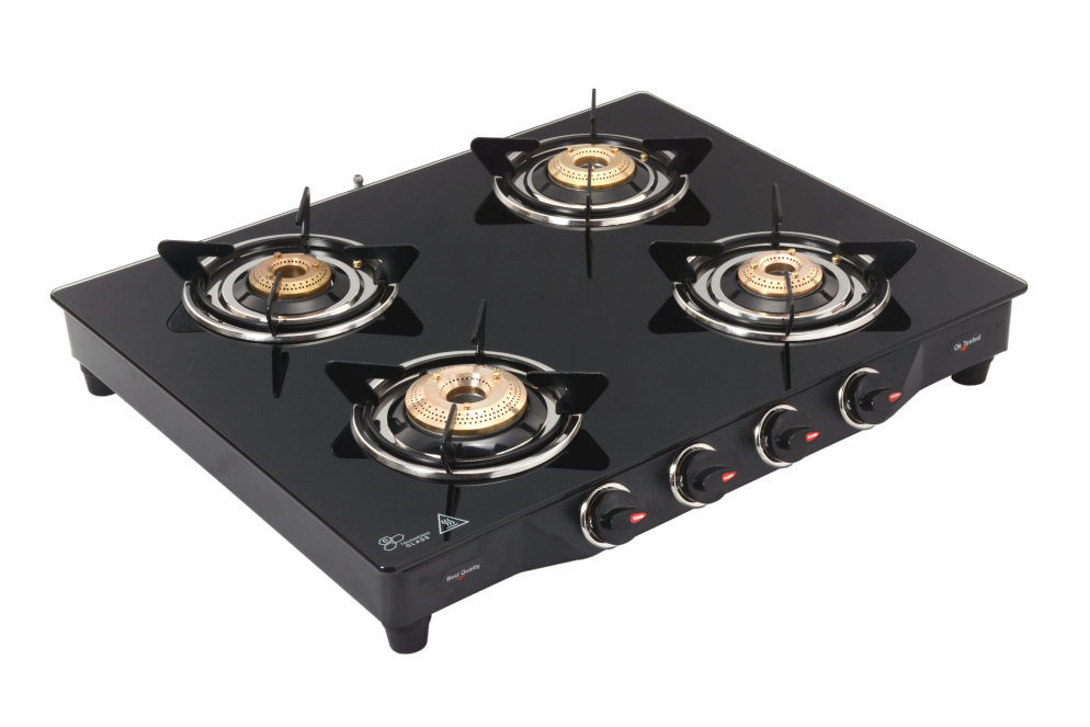 Buy Skyflame Black Beauty 4 Burner Glasstop Gas Stove Online @ ₹3899 ...