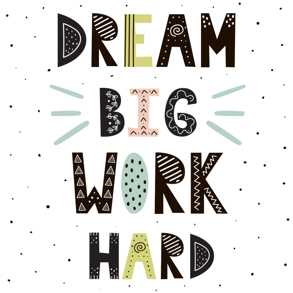 Buy dream big work hard poster|300 GSM HD Paper Print |Sticker Paper ...
