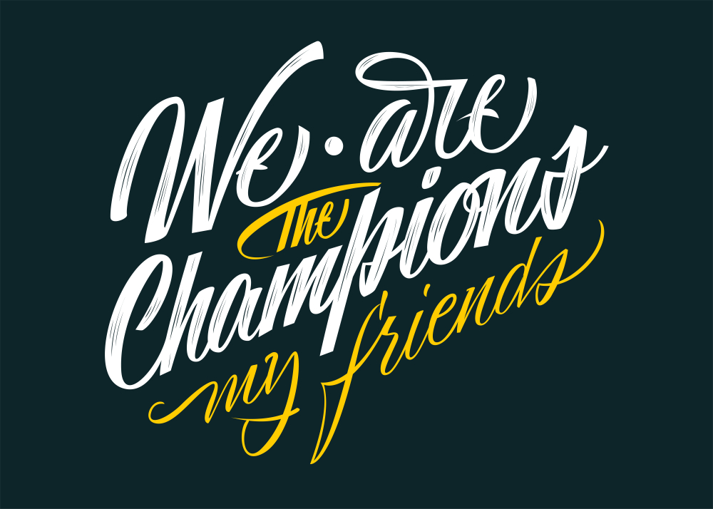 Buy we are the champions sticker poster| |Sticker Paper Poster, 12x18 ...