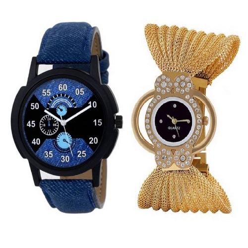 Buy Varni Retail Blue Lorem Boys And Black Dial Julo Girls Combo Watch ...