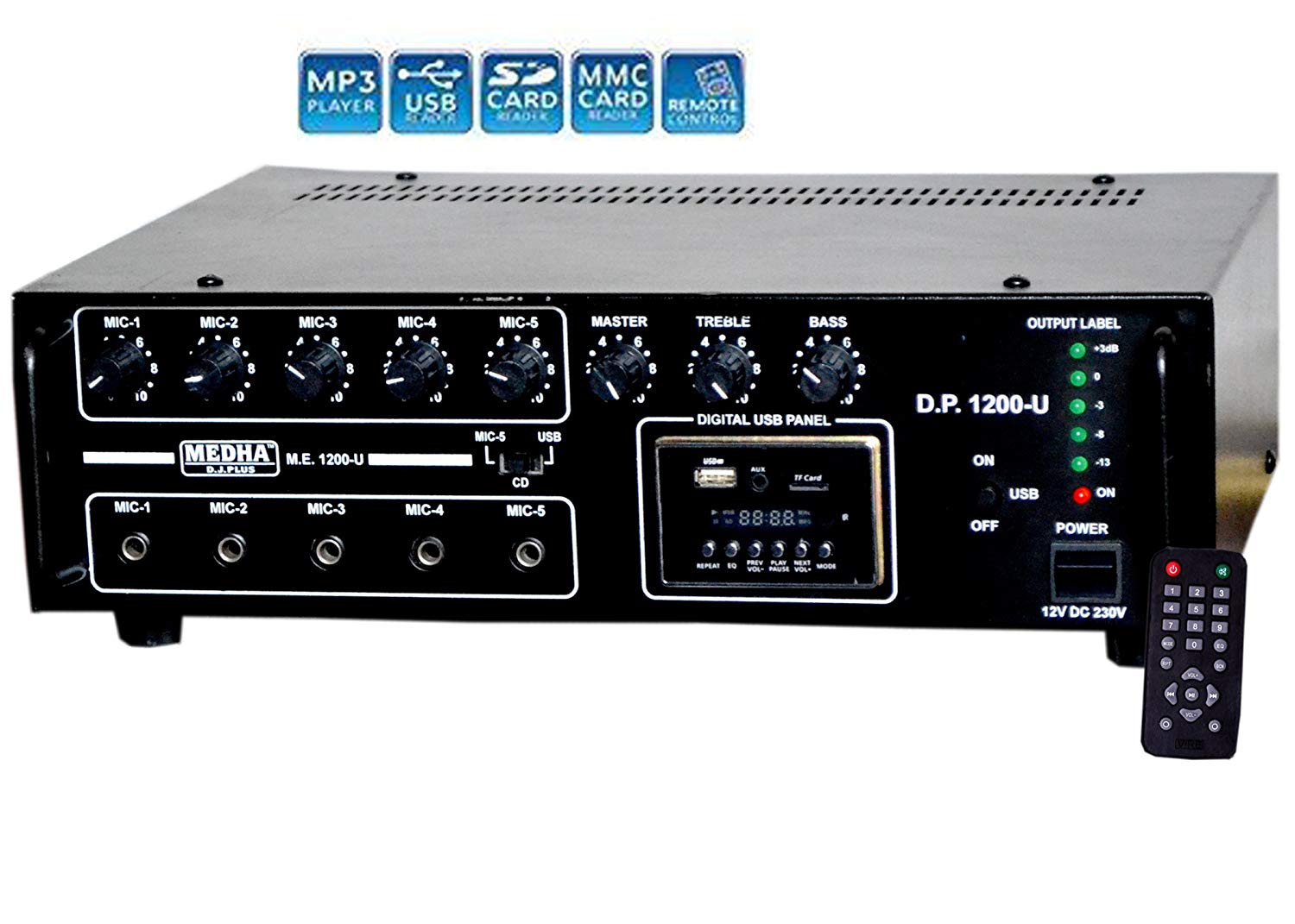 Buy Medha D.J. Plus Professional 120 Watt P.A. Amplifier With Digital ...