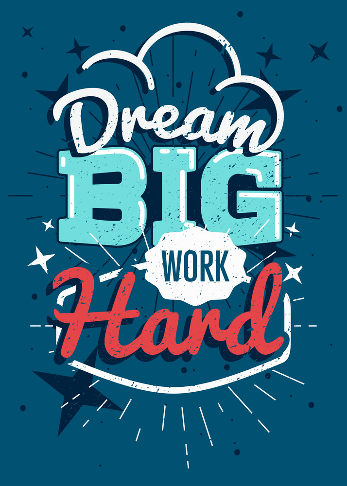 Buy dream big work hardAll Time Posters|sticker paperPrint |Sticker ...