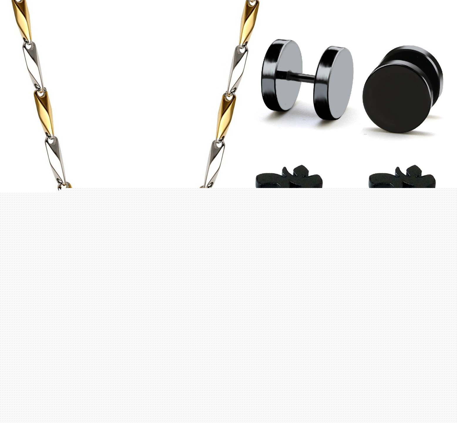 Buy 24K Plated Gold Ring Chain and Earring for Boys and Men Best ...