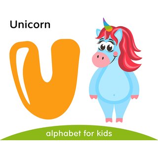 Buy alphabet for kid u for unicorn Alphabets and numbers wall sticker ...