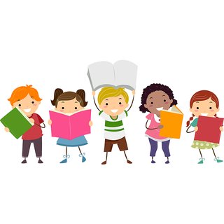 Buy five children studying Alphabets and numbers wall sticker paper ...